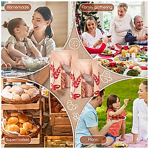 200 Pcs Kraft Paper Bread Loaf Bag with Clear Window Large Paper Bread Bags for Homemade Bread Food Packaging Storage Bakery Bag and 500 Pcs Stickers for Sourdough Popcorn Cookies, 14 x 8.3 x 3.2 In