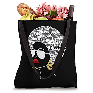 African American Educated Strong Black Woman Hair Word Art Tote Bag