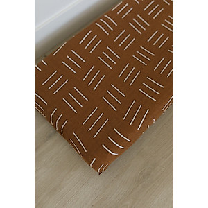 Mebie Baby Changing Pad Cover, Mustard Mudcloth, 100% Muslin Cotton Changing Table Pad Cover for Baby Boy and Girl, Designer Nursery Decor Covers, Diaper Changing Pad Cover for Changing Station