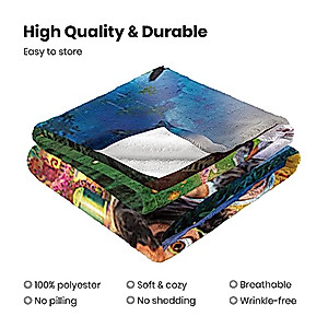 Abyx Fleece Blanket Throw Cute Lightweight Super Soft Cozy Sofa Bed Blankets Microfiber Throws for All Seasons 50''x40'', IERSFV58-{id}