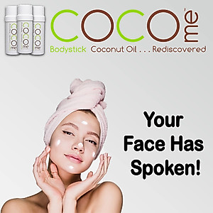 CocoMe Bodystick - 100% Organic Moisturizing Virgin Coconut Oil Solid Bar with Anti-aging Beeswax for Chemical, Preservative, and Fragrance-Free Skin Repair and Protection. Dermatologist recommended.