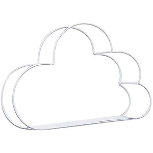 FRECI Metal Wall Hanging Storage Shelf Cloud-Shaped Wall Mount Hanging Organizer Suit for Bookshelf/Bathroom Storage Home Supplies - White