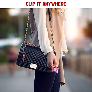 Remuuly 10 Pcs Italian Horn Keychain Italian Red Horn Charm Chili Pepper Keychain Souvenir for Car Mirror Accessories(Silver)