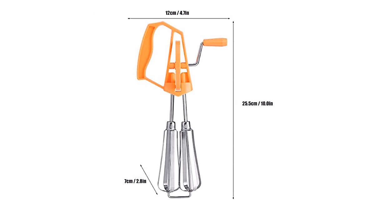 Rotary Egg Beater, Hand Crank Handheld Mixer Stainless Steel, Portable ...