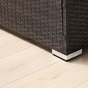 Asifom Set of 2 Chairs and Table, Outdoor Patio Lawn Garden Lounge Chairs, PE Wicker Chaise Lounges, Outside Pool Lounger Wicker Bed + Coffee Table, Adjustable Backrest Rattan Recliners with Cushions