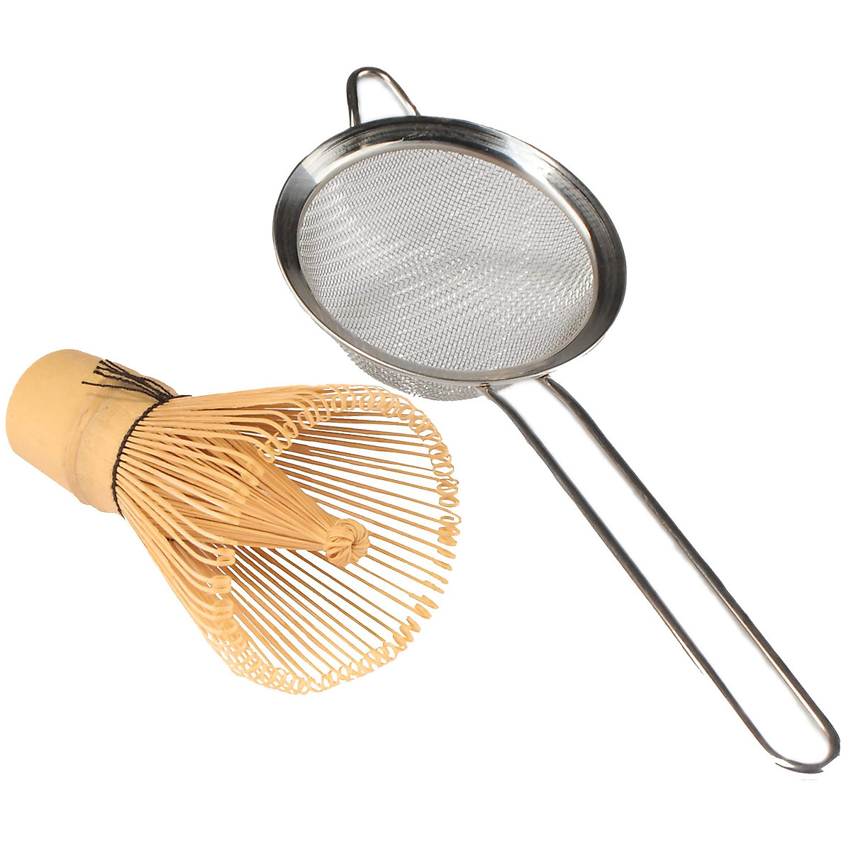 BambooMN Matcha Whisk and Tea Strainer - Japanese Tea Ceremony Set