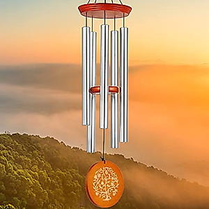 Epartswide Large Wind Chimes Outside Deep Tone,44" Memorial Wind Chimes Outdoor with 4 Heavy Tubes Soothing Melody Wind Chimes Large Sympathy Gift for Mom Patio Hanging Decor(Black)