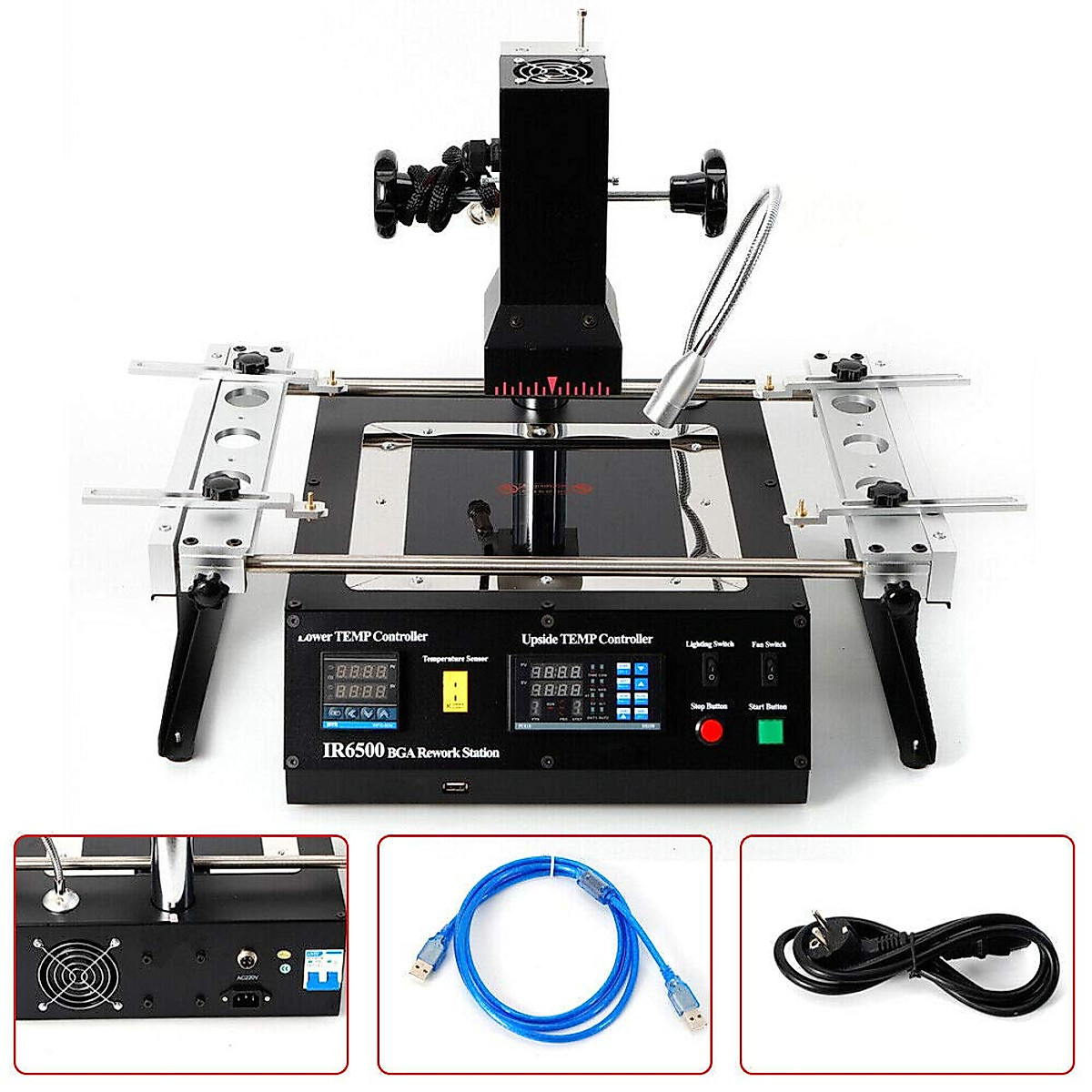Soldering Stations Machine, IR6500 Infrared BGA Rework Station Repair Heating Reball Soldering Welding Welder 1250W Infrared Welding Machine Fit Xbox360 PS3