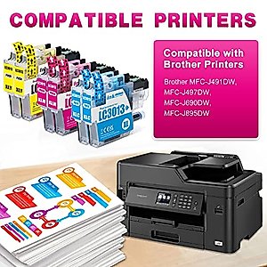 INNERTECK Replacement Ink Cartridges Compatible for Brother LC3013 XL 3013 High Page Work with Brother MFC-J491DW MFC-J497DW MFC-J690DW MFC-J895DW Printer (6 Pack, 2 Cyan,2 Magenta,2 Yellow)