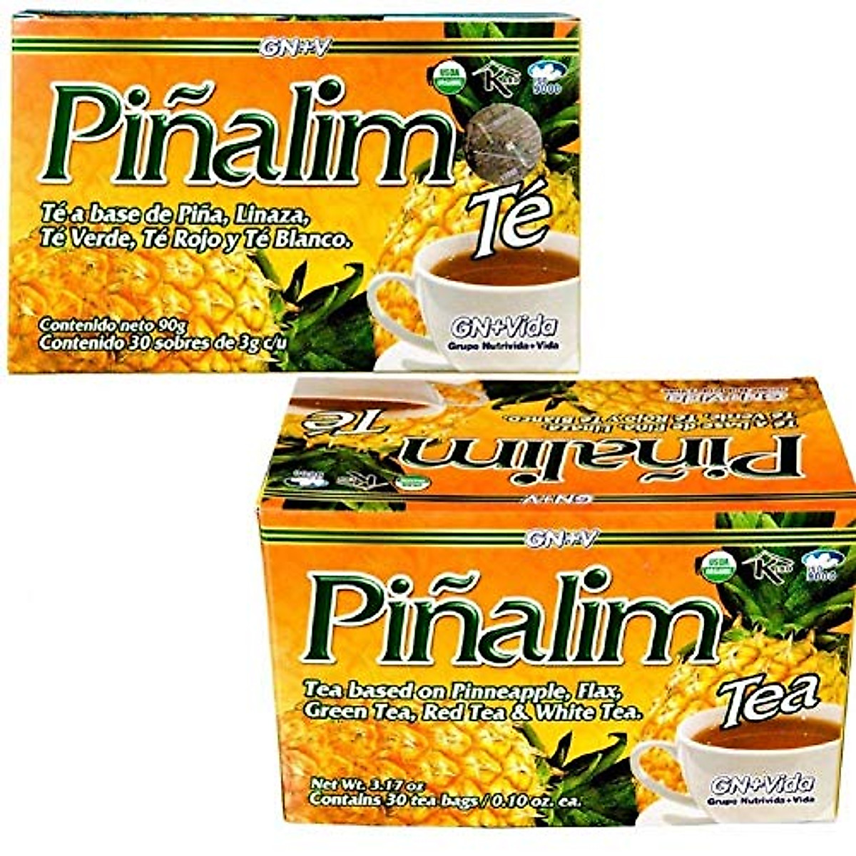 SmileMore Pinalim Tea/Te de Pinalim Mexican Version- Pineapple, Flax, Green Tea, White Tea - 30 Day Supply