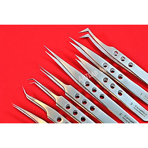 Premium Eyelash Extensions Tweezers 11 PCS,Stainless Steel Lash Tweezers Precision Tweezers for Eyelash Extensions Tweezers Application Tools Craft Tweezers,Jewelry Tweezers, Ingrown Tweezers