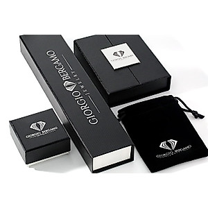 Giorgio Bergamo 925 Italian Sterling Silver 3mm Ball Bead Moon Cut Chain, Yellow Gold Dog Tag Solid Necklace, (20)