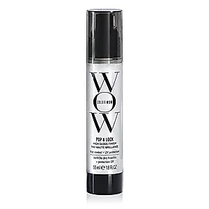Color Wow Pop + Lock Frizz Control + Glossing Serum – Anti frizz serum with heat protection; Seals split ends; Moisturizes; Prevents color fade; UV protection; Silkens and shines dull, dehydrated hair