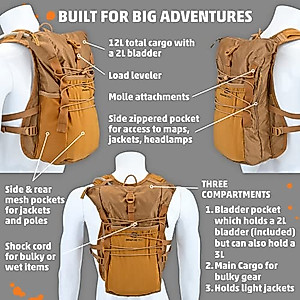 M Orange Mud Adventure Pack 12L, Coyote Brown 3.0, with TPH