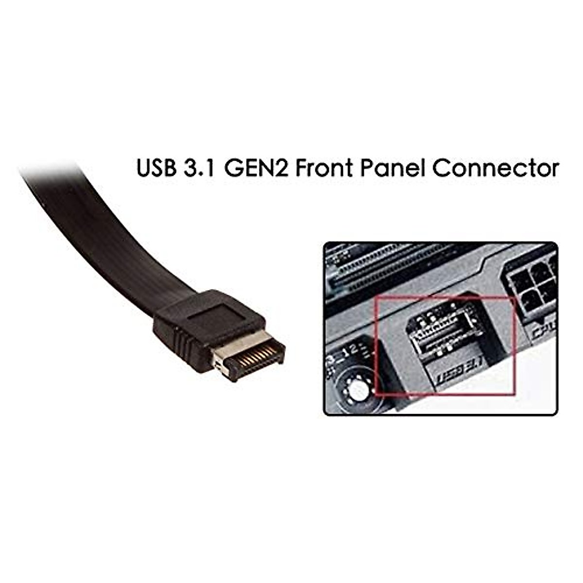 EZDIY-FAB USB 3.1 Front Panel Header to USB-C Type-C Female Extension Cable-15inch -45cm (Speed up to 10 Gbps)