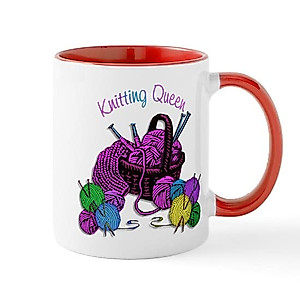 CafePress Knitting Queen Mug Ceramic Coffee Mug, Tea Cup 11 oz