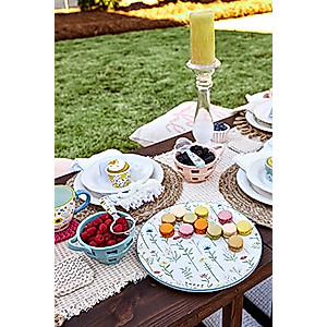 Mud Pie Floral Platter, Round, 12" dia