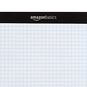 Amazon Basics Quad Ruled Graph Paper Pad, Letter Size 8.5 x 11-Inch, 100 sheets per pad, 6-Pack
