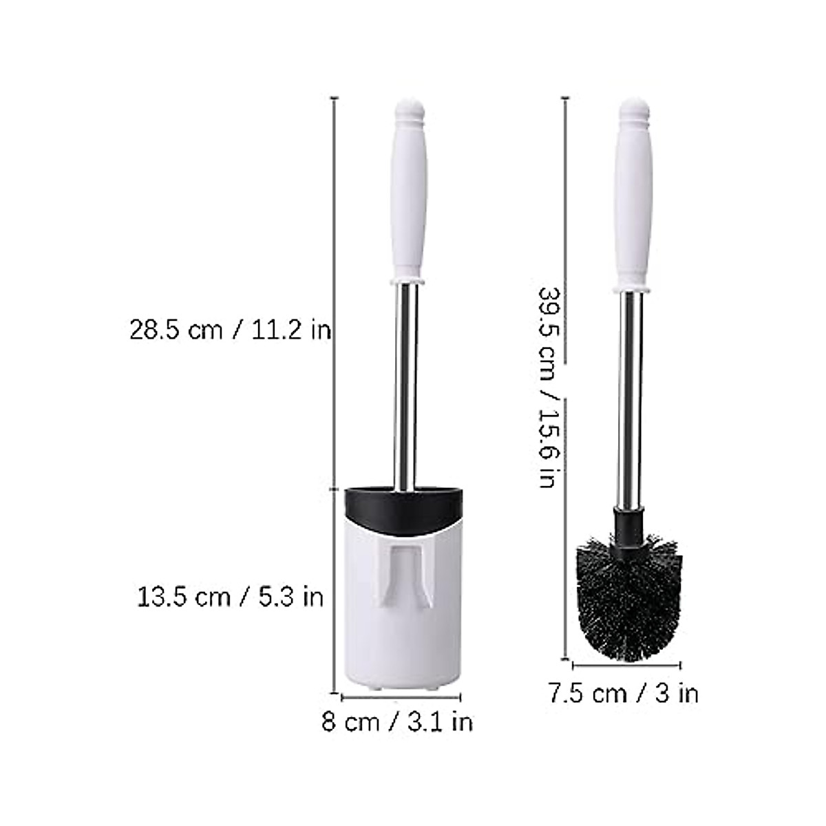 Plastic Toilet Bowl Brush Stainless Steel Long Handle Toilet Brush Wall Mounted Toilet Cleaner Brush with Stand Easy Install