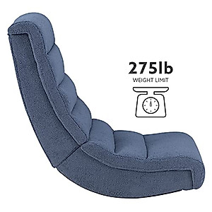 Linon Blue Sherpa Lars Gaming Rocking Chair, 8.25" Seat Height