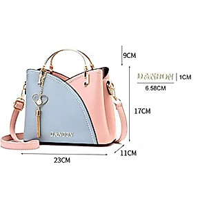 DANDON LLC Purses And Handbags For Women- Crossbody Purse, women's shoulder handbags,Tote Bag For Women,Adjustable Strap (Pink+Blue)