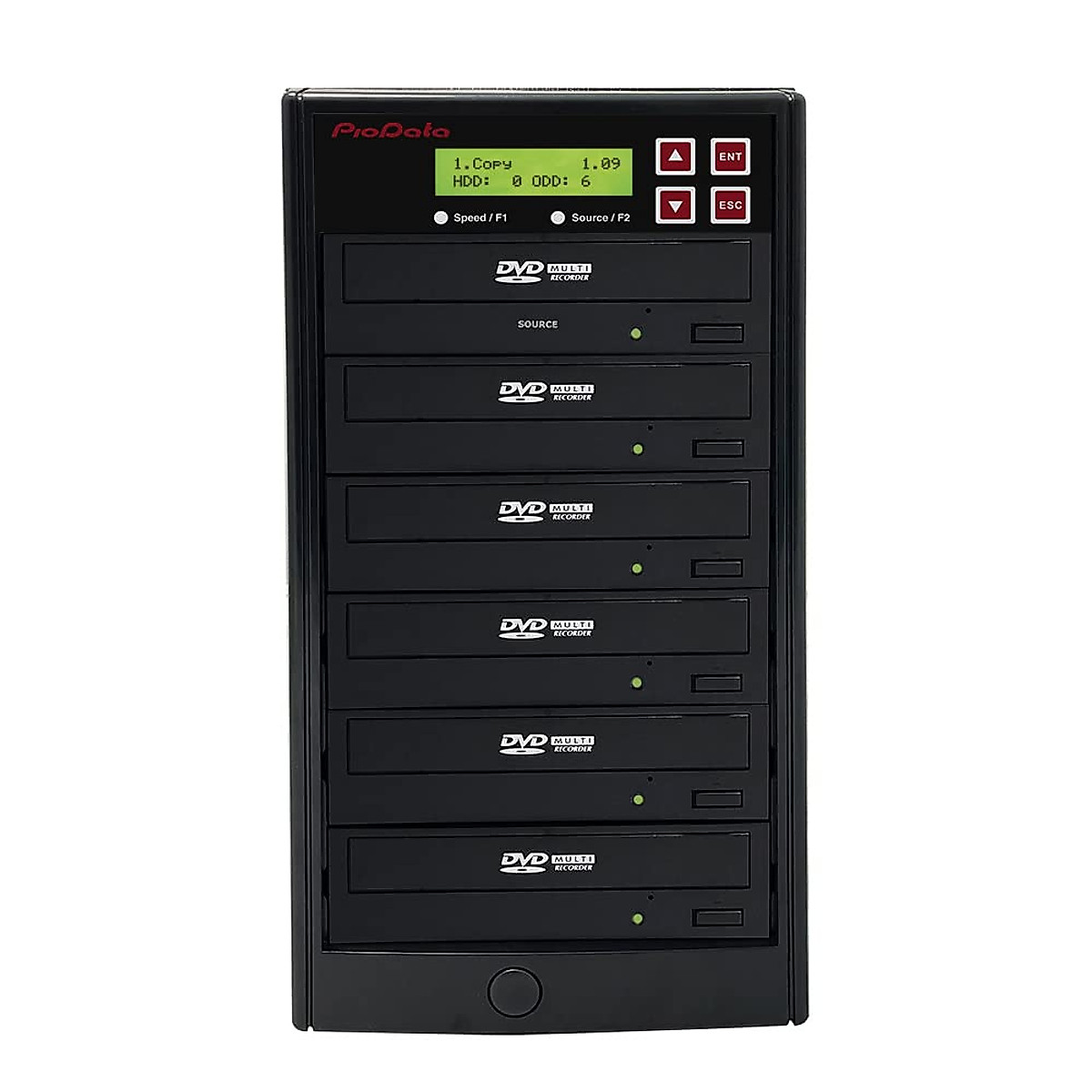 Piodata 1 to 5 24X Burner M-Disc Support CD DVD Duplicator - Standalone Copier Duplication Tower PIO-S5T-DVD-BK