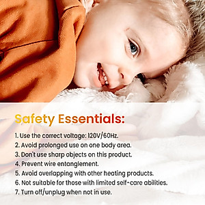 WOOMER Electric Heated Throw Blanket(50"x 60"), Soft Flannel Fast Heating Blanket with Multi-Color Option, 4 Heating Levels & 4H Auto Off, Machine Washable, Over-Heat Protection