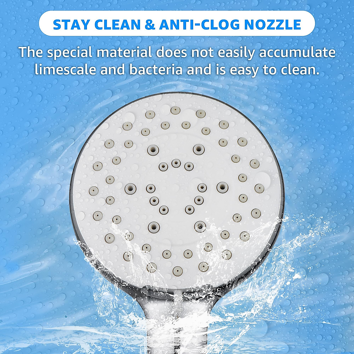 WaterSong Shower Head with Handheld, 3 Spray Mode High Pressure Handheld Shower Head with 79" Extra Long Stainless Steel Hose & Adjustable Bracket, Brushed Nickel