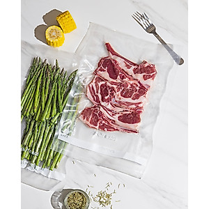 24/7 Bags- 100 Count, Gallon 11"x16" Vacuum Seal Precut Bags, Zero BPA, Heavy Duty, Freezer Safe, Compatible with All Vacuum Seal Machines for Sous Vide, Meal Prep