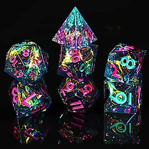 DND Dice,Dice Set, D&D Dice, Dungeons and Dragons Dice, Sharp Edge Dice for Table Games (Magic World)