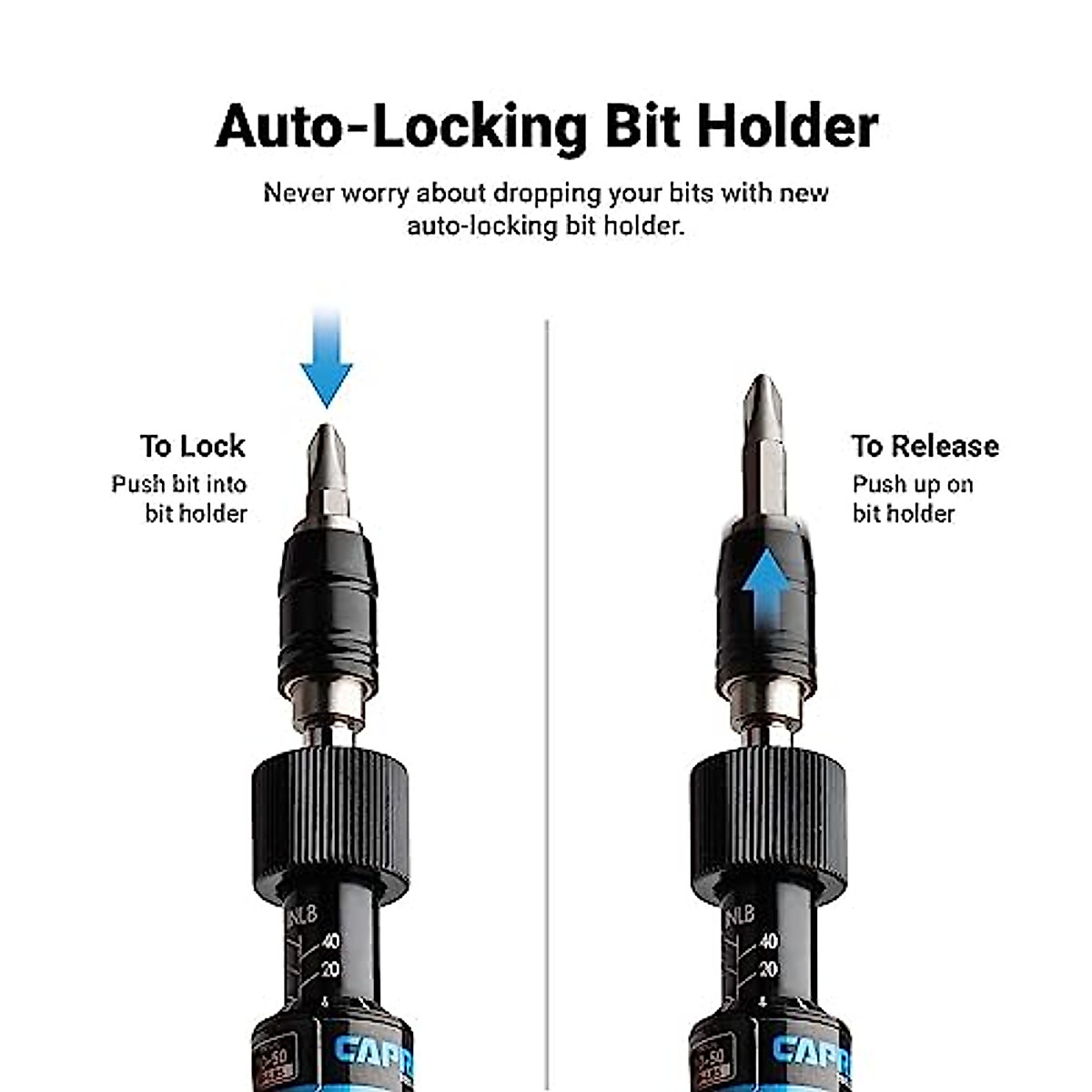 Capri Tools CP21075 Certified Limiting Torque Screwdriver Set, Small, Black, 10-50 in-lbs / Manual