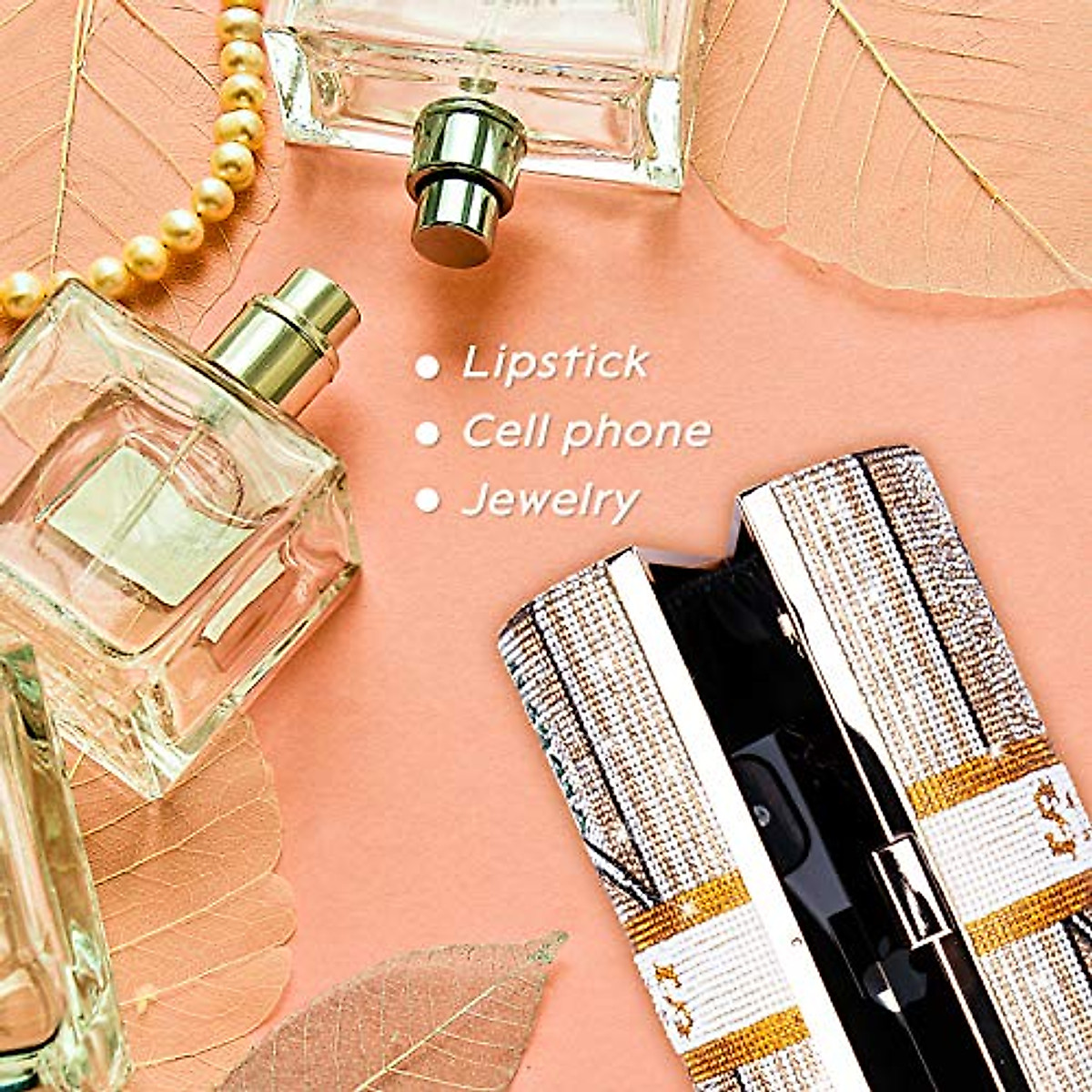 GripIt Rhinestone Clutch Purses for Women,Realistic Money Bag Purses for Party Diamond Novelty Purse Evening Handbag with Metal Chain,Gold