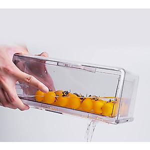 GREENTEC Pull Out Freezer Drawer, Stackable Refrigerator Organizer Drawer, Organizing Bin, Clear Storage Container for Food, Kitchen, Closet, BPA Free, XL