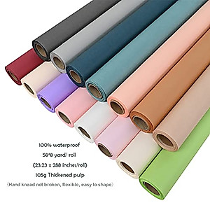 Flower Wrapping Paper Bouquet Black Roll Waterproof Floral Bouquets Wraps Florist Marterial Supplies 23.23 x 288 inches Christmas, New Year, Valentine's Day (Color 2 (Black）)