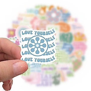 100PCS Danish Pastel Stickers, Pink Aesthetic Inspirational Stickers for Girls,Adults and Teens, VSCO Colorful Pastel Vinyl Waterproof Stickers for Laptop,Water Bottles,Computer,Phone,Skateboard