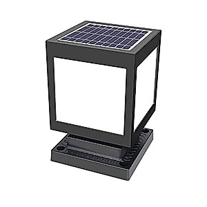 CZLZY Solar LED Post Light Simple Modern Aluminum Square Pillar Lamp Outdoor Patio Fence Column Light Waterproof IP54 Villa Gate Base Light Lawn Landscape Light
