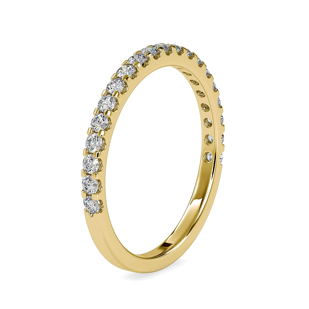 Certified Half Eternity Band Ring Studded with 0.28 Cttw Round Natural Diamond in 18K White Gold/Yellow Gold/Rose Gold for Women on Her Wedding Ceremony (IJ-SI)