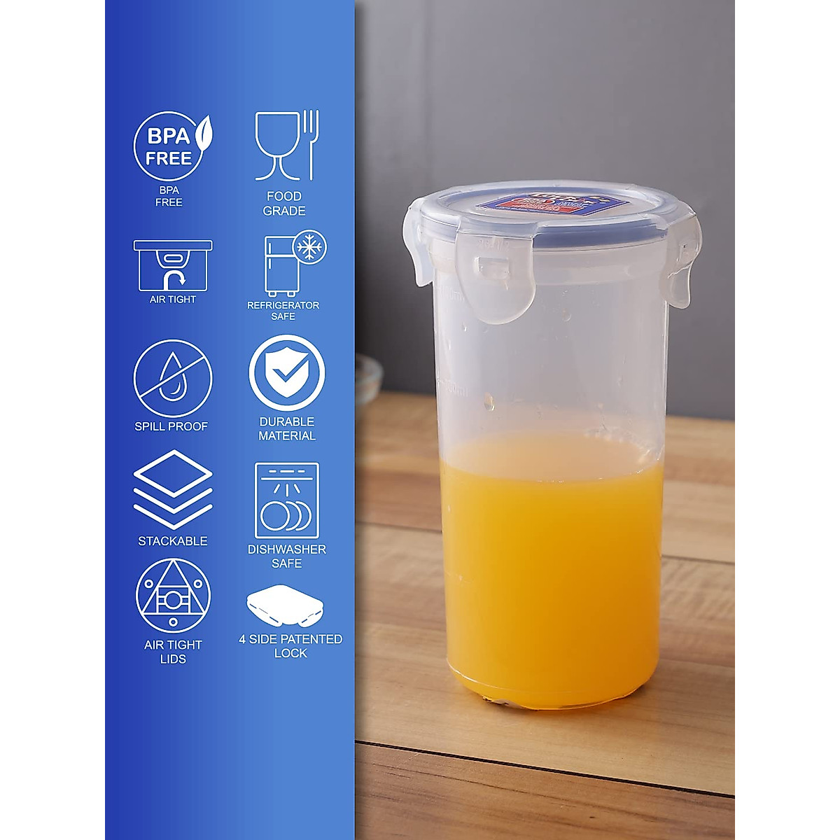 Lock & Lock Round Food Container, Tall, 1.8-Cup, 14-Fluid Ounces