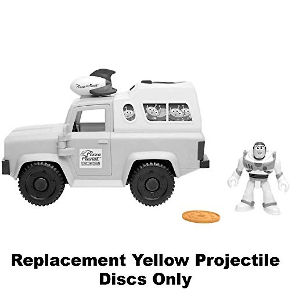 Replacement Parts for Imaginext Pizza Planet - Toy Story Buzz Lightyear and Pizza Planet Truck Playset GFR98 ~ Replacement Projectile Discs ~ Includes 4 Yellow Discs