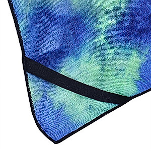 Beach Chair Cover with Side Pockets,Microfiber Chaise Lounge Chair Towel Cover for Sun Lounger Pool Sunbathing Garden Beach Hotel,Easy to Carry Around,No Sliding,Tie-Dye Green(82.5" x 29.5")