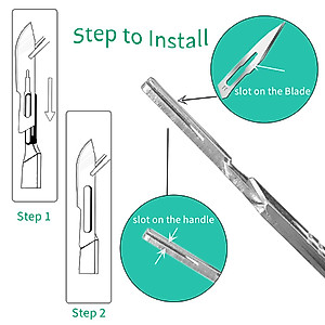 30 Pieces Scalpel Sterile Blades #10 with 2 Pack #3 Metal Scalpel Knife Handle & Storage Case, for Biology Lab Anatomy, Practicing Cutting, Medical Student, Sculpting, Repairing, Crafts, Leather