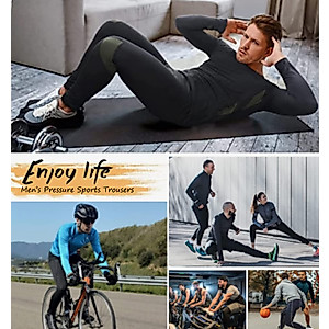 Dark Grey Men's Compression Pants Tights Leggings Sports Baselayer Athletic Tights for Running Football Basketball XL