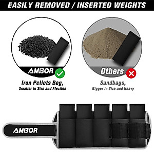 AMBOR Ankle Weights, 1 Pair 2 3 4 5 Lbs Adjustable Leg Weights, Strength Training Ankle Weights for Men Women, Wrist Weights Strap Set for Walking Running Gym Fitness Workout 2 Pack
