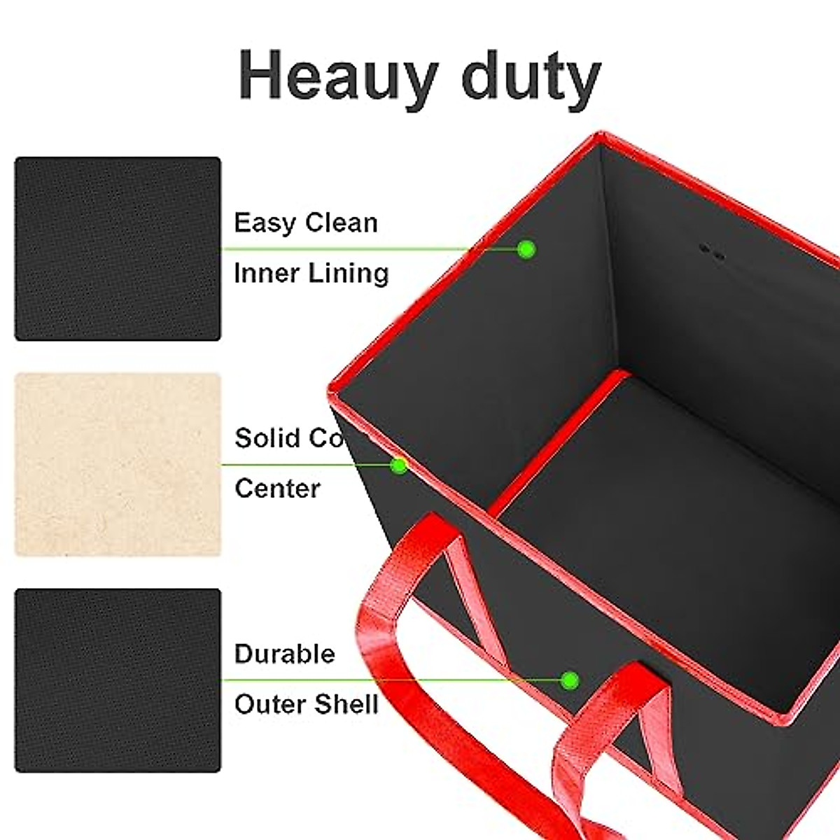 musbus 3-Pack Reusable Grocery Bags Foldable Tote bulk with Reinforced Handles Shopping Bags for Groceries Heavy Duty Large Kitchen with Waterproof Coating Black