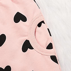 Dimoybabe Baby Girl Clothes Toddler Fall Winter Outfits Set Long Sleeve Ruffle Shirts Tops + Pant + Headband 3pcs 0-6 Months, Pink, Black