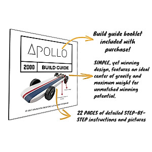 3.25 oz Tungsten Pinewood Car Weights + 20 Page Step-by-Step Build Guide for Apollo 2000 Derby Car Showing Design + Weight Placement, Bring Your Car to The 5 oz Limit and Gain The Winning Edge