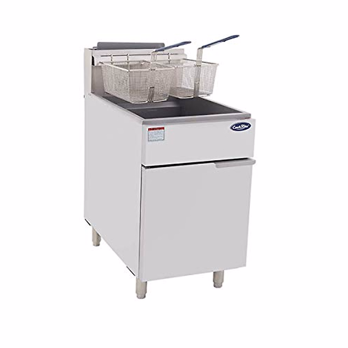 CookRite ATFS-75 Commercial Deep Fryer with Baskets 5 Tube Stainless Steel Liquid Propane Floor Fryers-150000 BTU