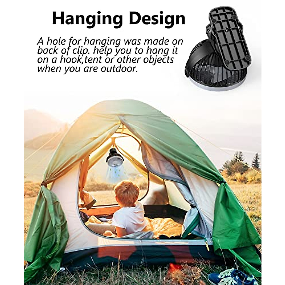 TYZU 5 Inch Clip on Fan, 3-Speed Desk Fan, 2500mAh Battery Operated Portable Stroller Fan with Strong Clamp, Small Dorm Fan with Strong Airflow, 360°Rotate, Quiet USB Fan for Bed Office Treadmill