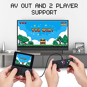 HAndPE Handheld Game Console, Retro Super Mini Game Player 500 Classical FC Games 3-Inch Color Screen Support for Connecting TV & Two Players 1020mAh Rechargeable Battery Present for Kids and Adult