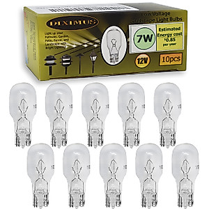 Diximus 12 Volt 7 Watt Low Voltage T5 Landscape Bulb - Landscape Light Bulbs - Low Voltage Landscape Light Bulbs - 10 Pack (Clear)